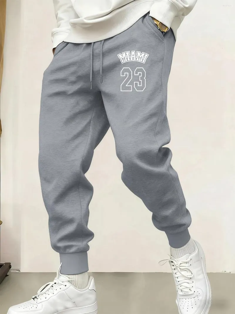 Men's Casual Fleece Polyester Sweatpants with Drawstring Mid-Waist for ...