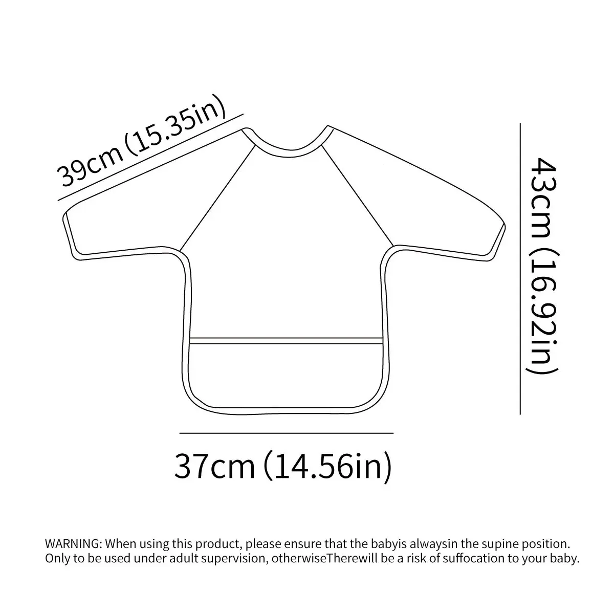 Long Sleeve Baby Bibs Water Resistant Cotton Infant Feeding Apron for ...