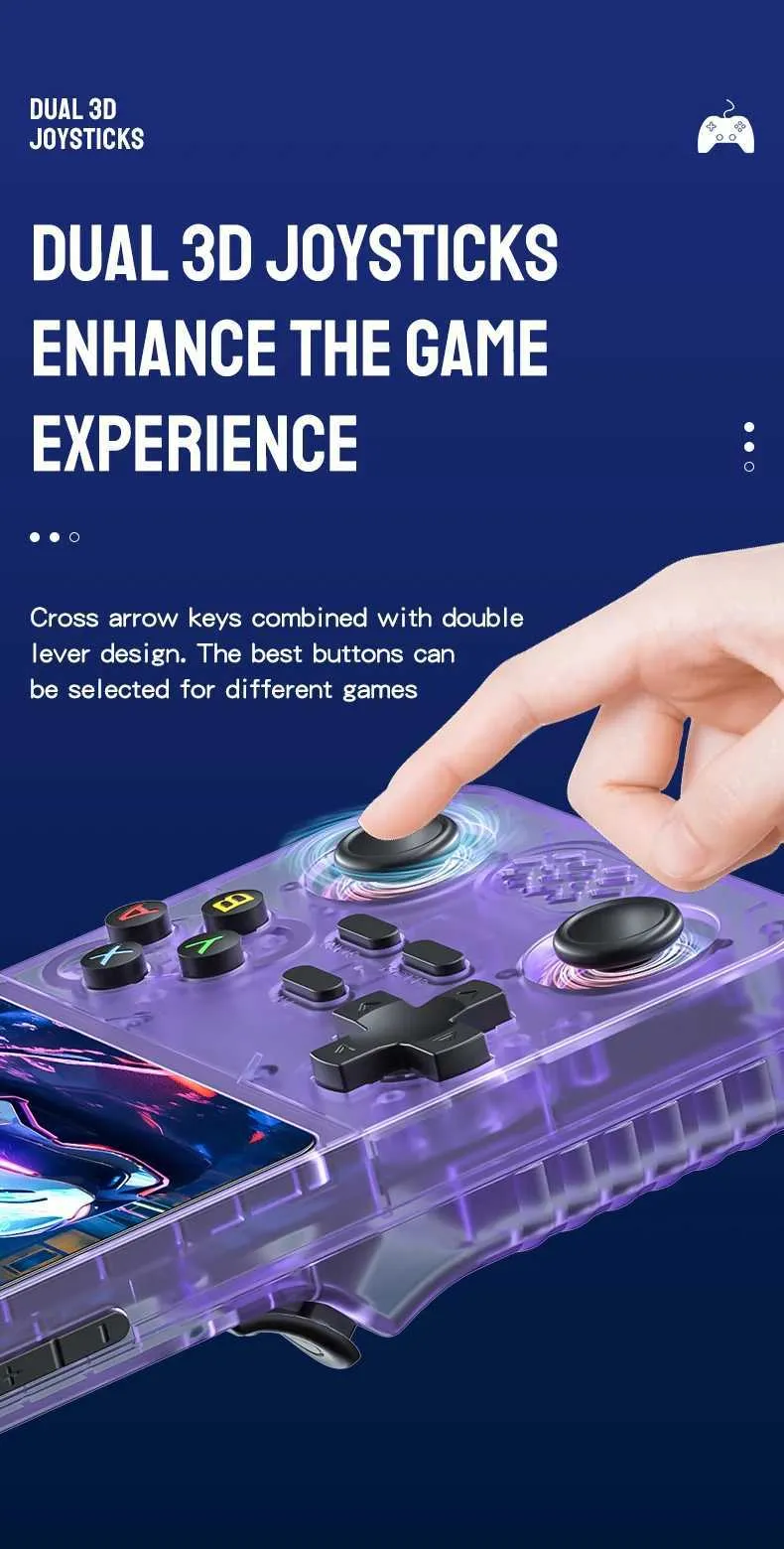 128GB RX6S Retro Handheld Video Game Console with Linux System 3.5-inch ...