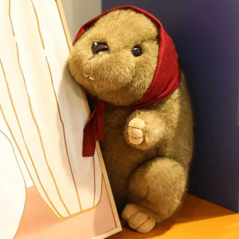 Kawaii Lifelike Groundhog Plush Animal Keychain Pendant for Infant Gift ...