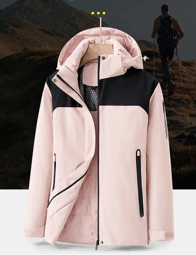 Winter Women Skiing Jackets Waterproof Windproof Fleece Warm Outdoor ...