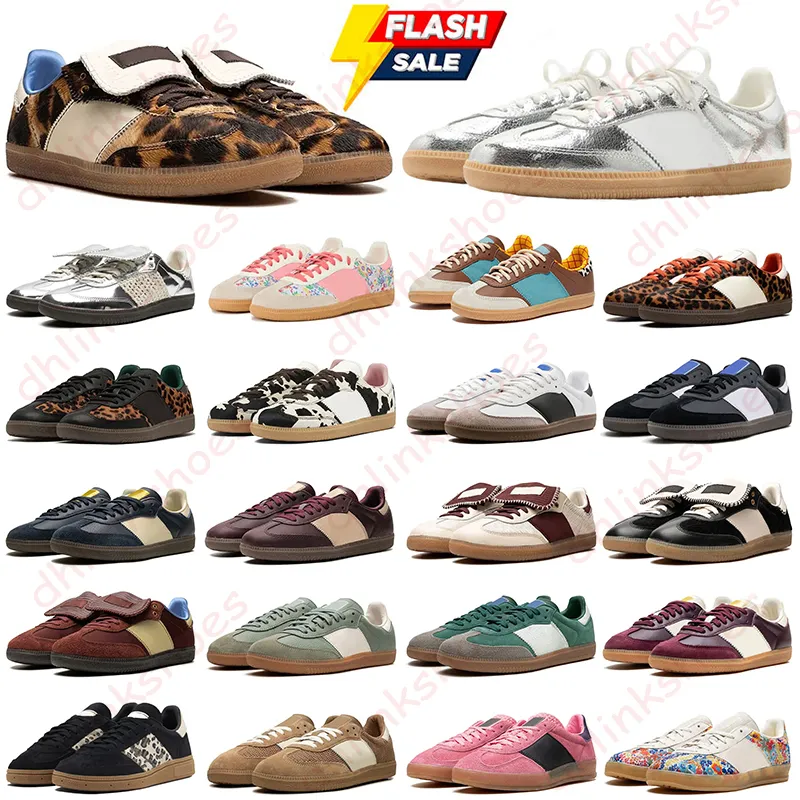 Unisex leopard print sneakers with lace-up closure, leather canvas mesh ...