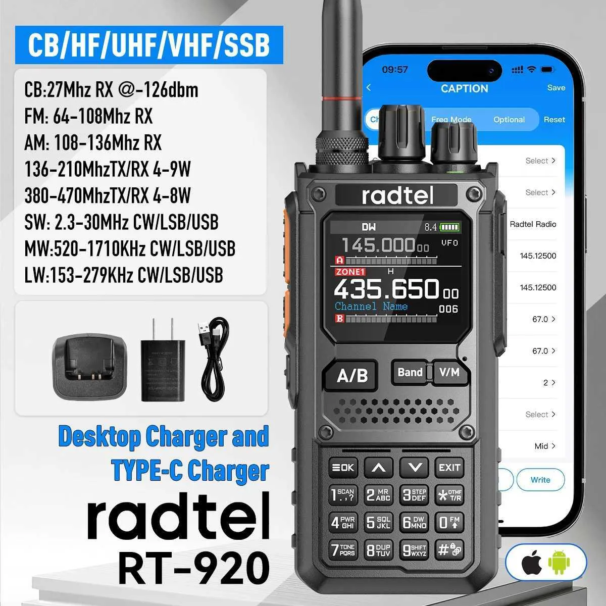 Radtel RT 920 ShortWave UHF VHF LSB USB CW Rx Ra... From Uk_cambridge ...