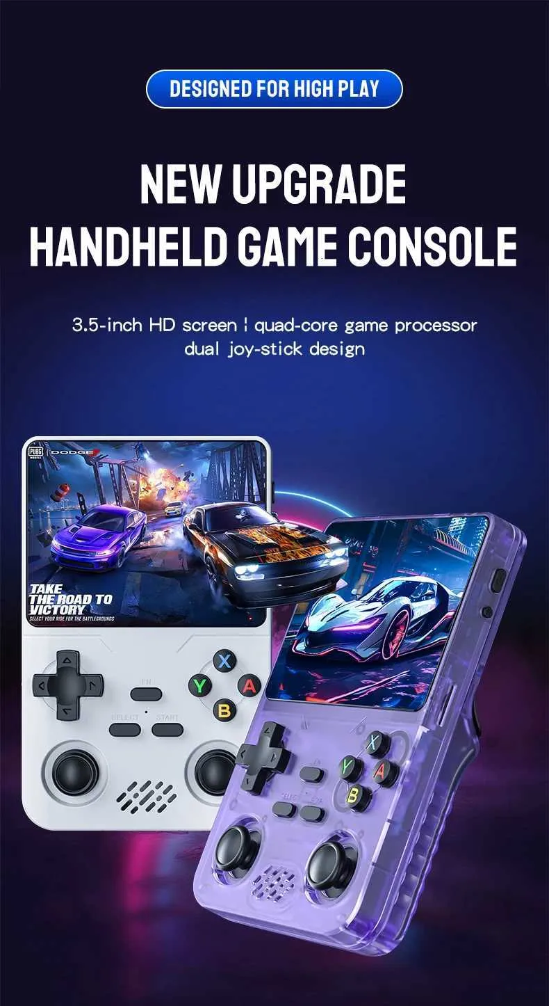 128GB RX6S Retro Handheld Video Game Console with Linux System 3.5-inch ...