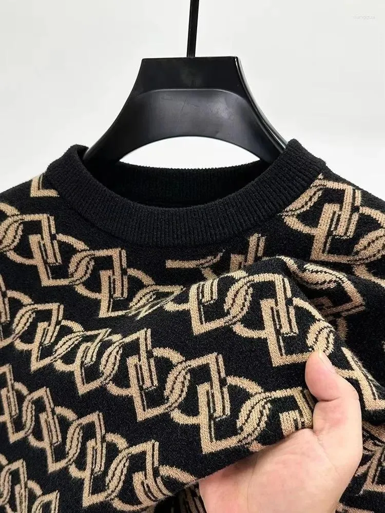 Men's Sweaters Polyamide Pullover Round Neck Loose Fit Autumn Winter ...
