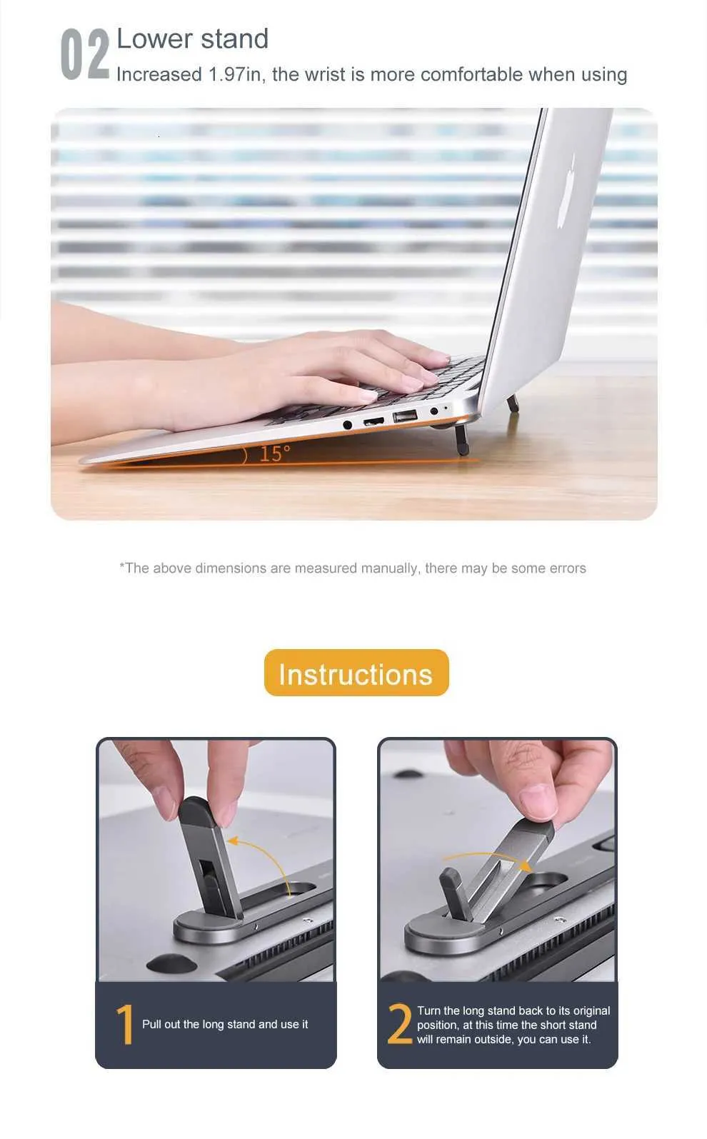 Oatsbasf Aluminum Alloy Laptop Stand Foldable Portable Notebook and ...