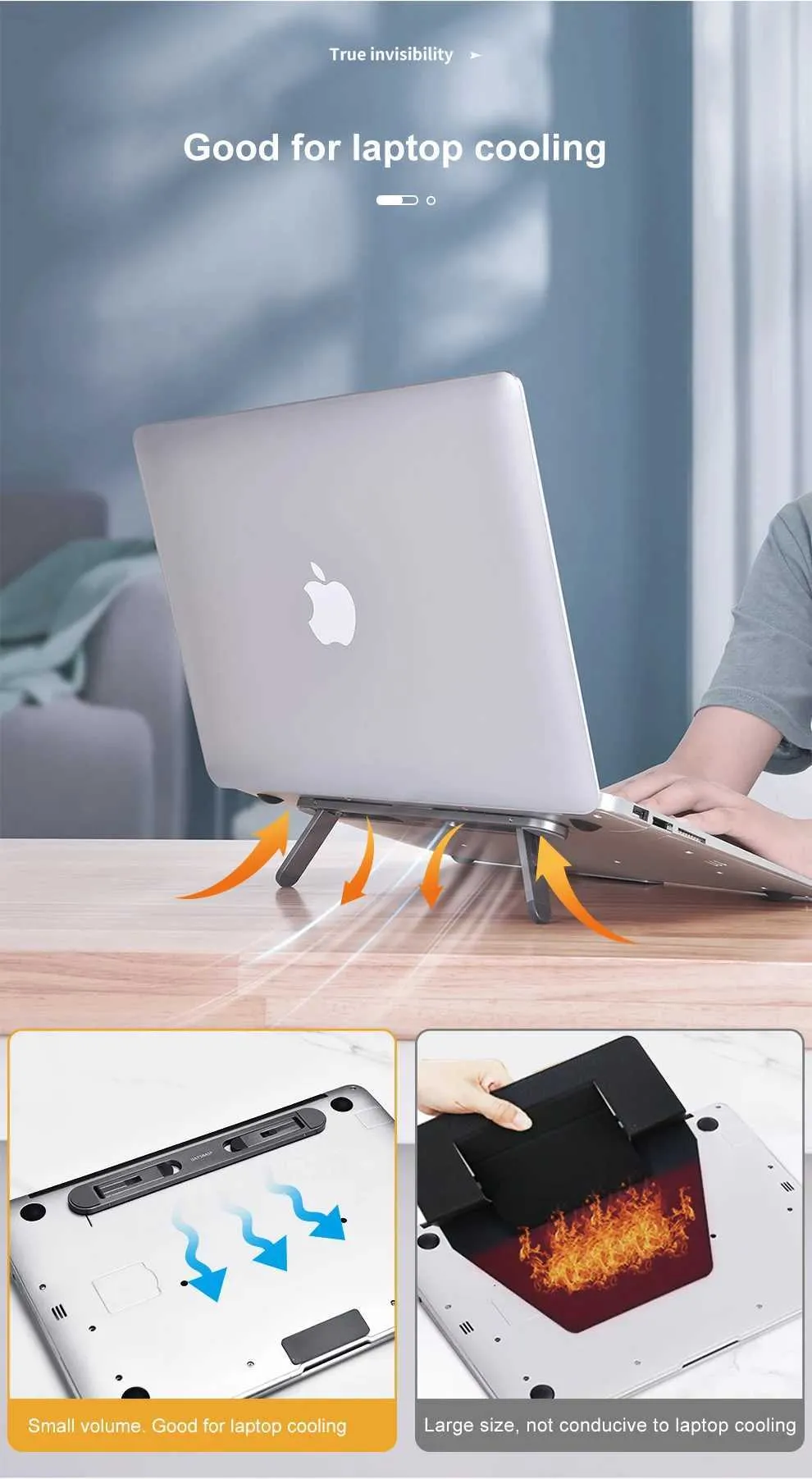 Oatsbasf Aluminum Alloy Laptop Stand Foldable Portable Notebook and ...