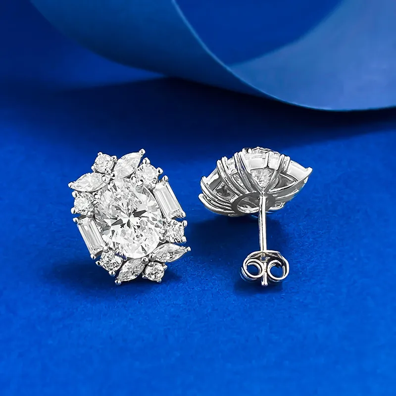 Elegant 925 Sterling Silver Plated Oval Cut 7mm x 9mm Cubic Zirconia ...