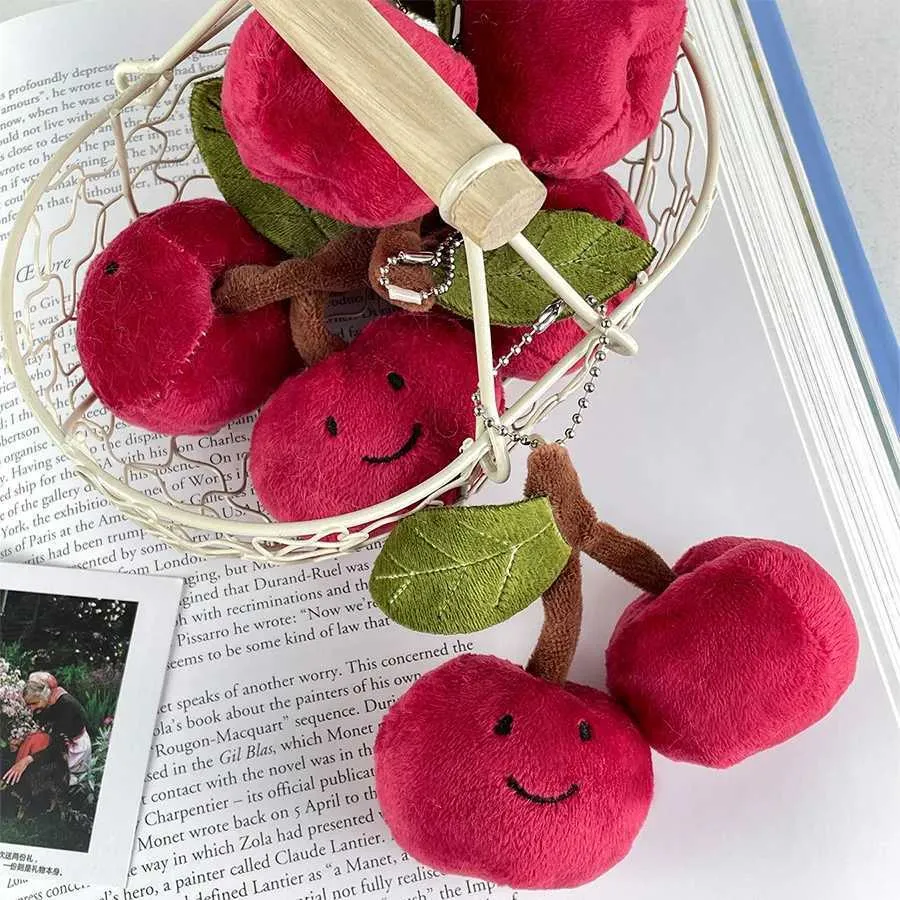 Kawaii Cherry Plush Keychain Cute Simulation Fruit Doll Plush Pendant ...