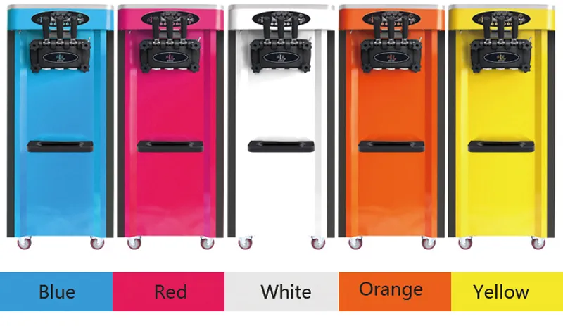 Commercial Soft Ice Cream Maker with Dual 6.5L Hoppers 2000W Air ...