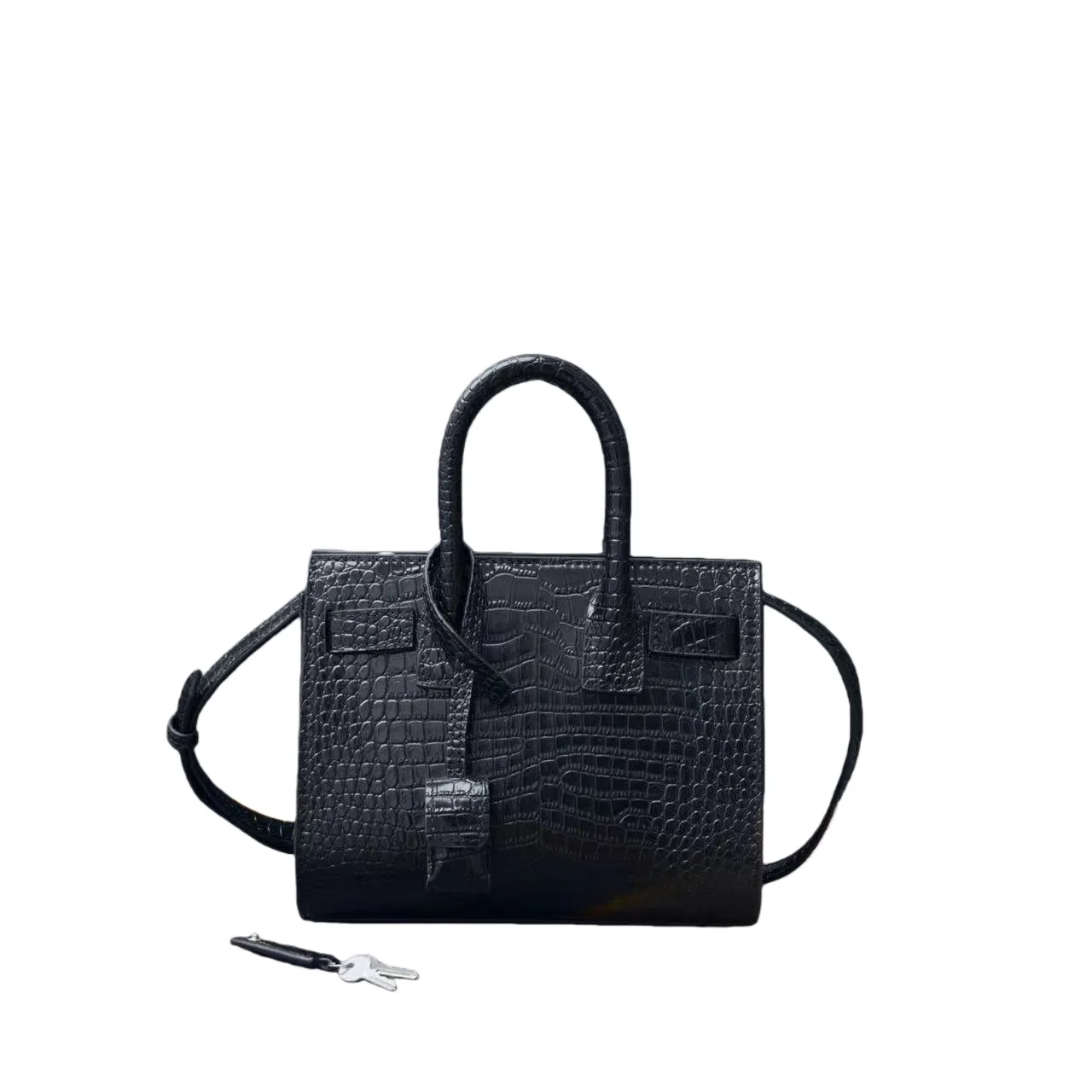 Luxury genuine leather crocodile pattern embossed small shell handbag ...