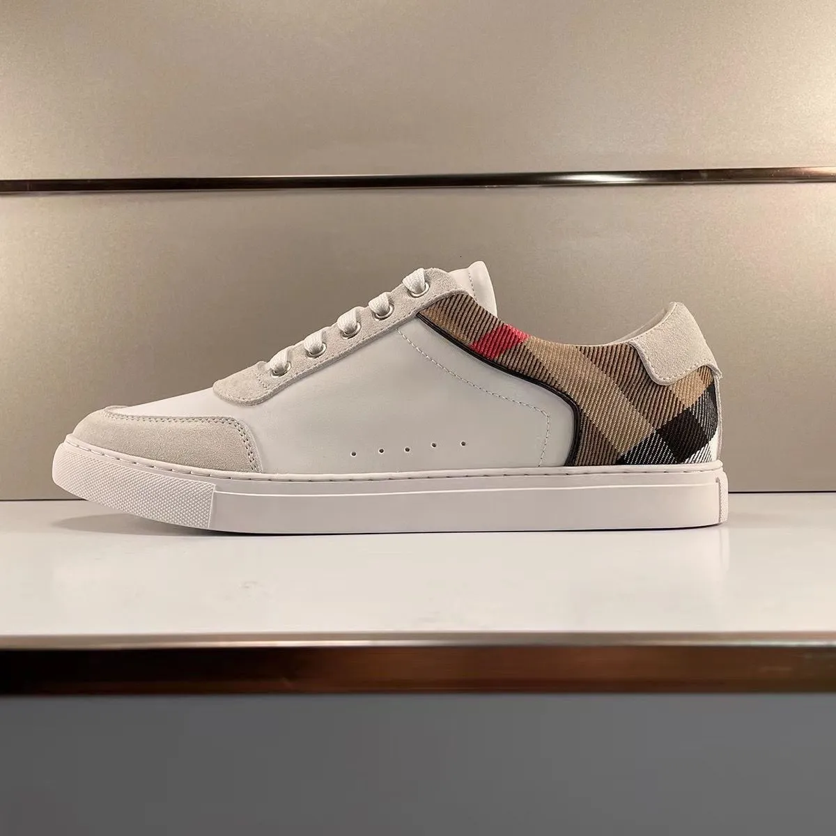 Vintage Check Cotton Sneakers
