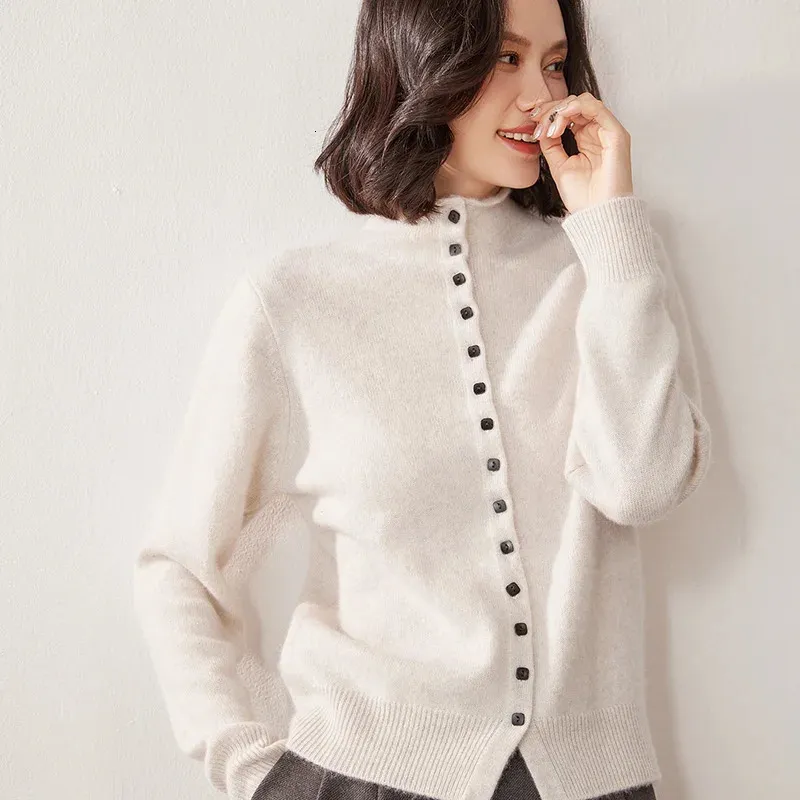 SevenNeedle Stand Collar Knit Sweater Coat Women Long Loose Fit Hooded ...