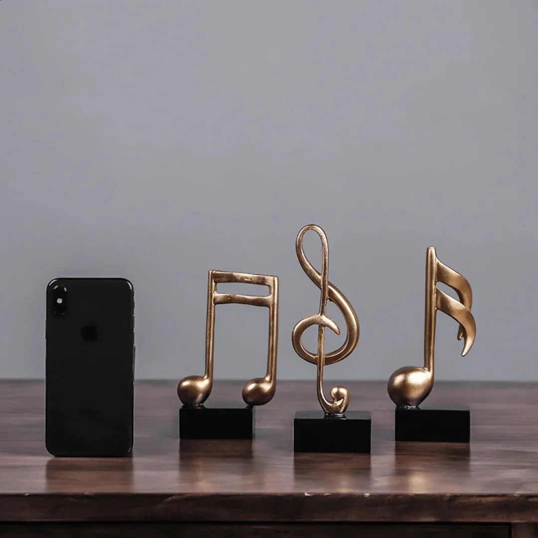 Resin Music Notes Ornaments For Home Decoration Figurine Piano Statue ...