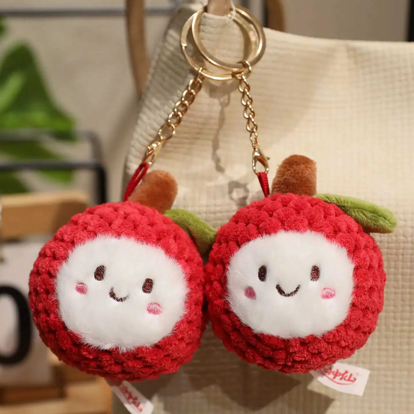 Cartoon Lychee Plush Doll Pendant Foam Rubber Filled Plush Toy Keychain ...