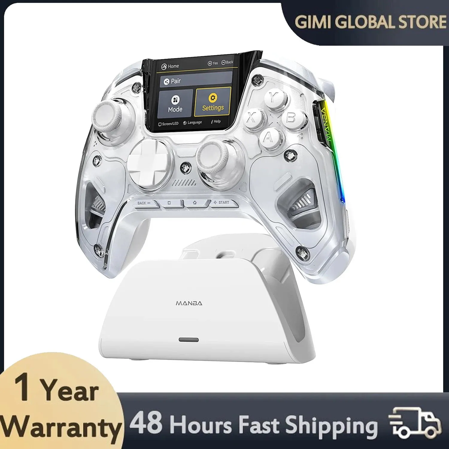 251104 Wireless Gaming Controllers Hall Effect Joysticks With RGB Light ...