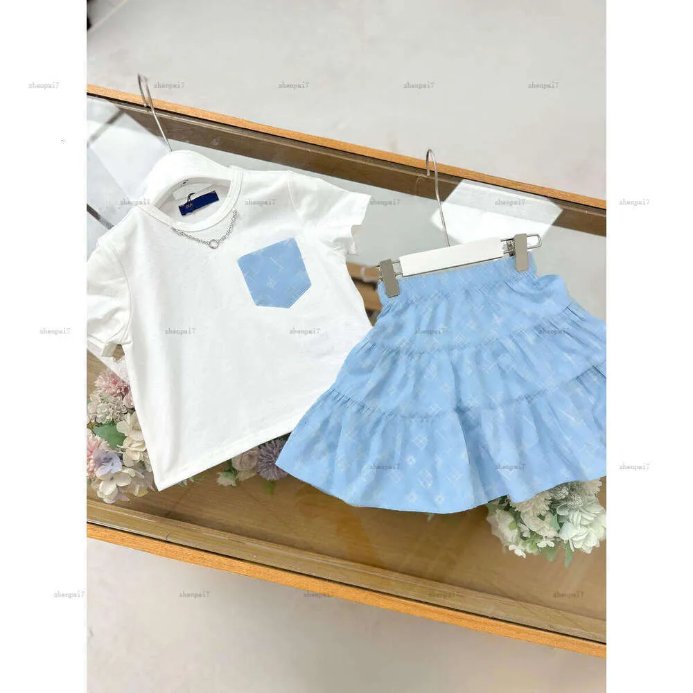 Top Girls Dress Suit Sky Blue Baby Two Piece Set Designer T Shirt And ...