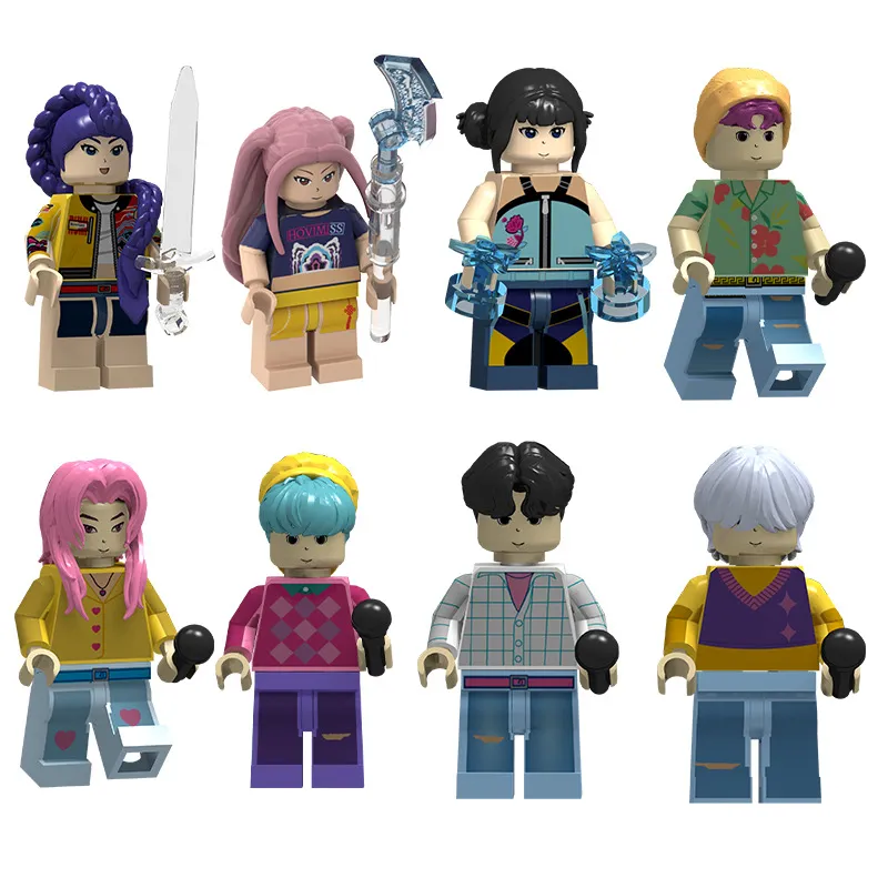 MOC Bricks KPop Demon Hunters Series Mila Zoe Lumi Figures Model Small ...