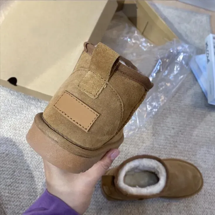 Women Snow Boots Australia Ultra Mini Lace-Up Ankle Booties Chestnut ...