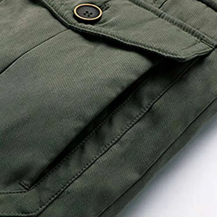 Men's Knee-Length Polyester Sherpa Lined Jacket for Outdoor Recreation ...