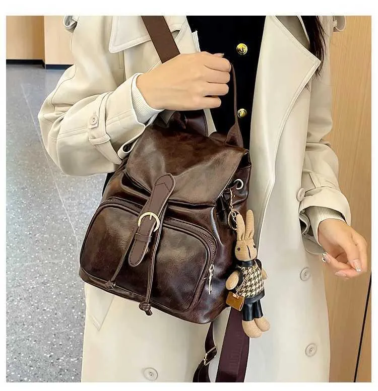 Mini Waterproof PU Backpack with Zipper Closure for Men and Women ...