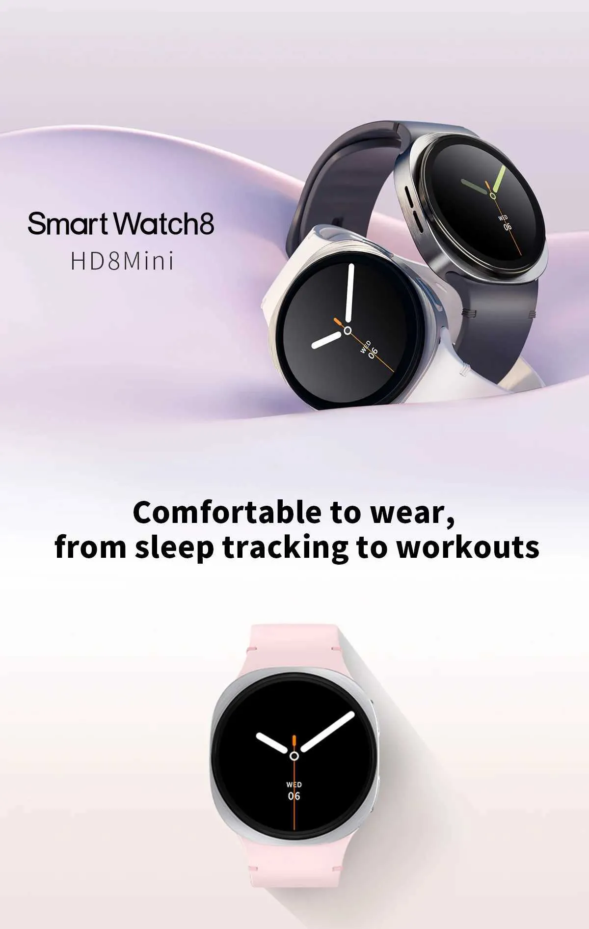 2025 New Watch 8 Mini GPS Track Smartwatch with AMOLED Display Heart ...