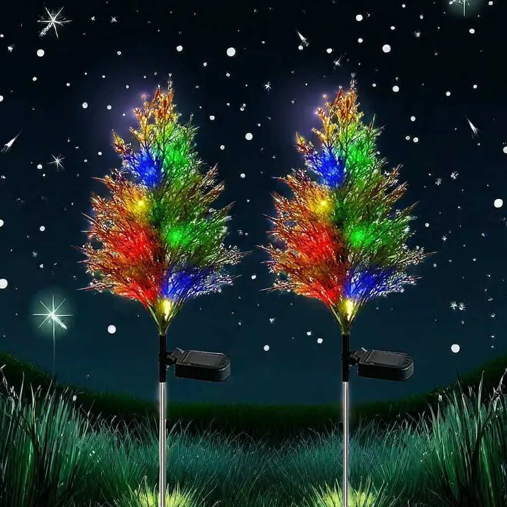 Solar LED Tree Lights Multicolor Changing Waterproof Outdoor Halloween ...