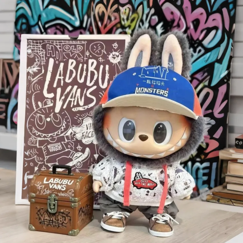 Big Labubu Vans Collaboration 38cm Vinyl Plush Doll Original Quality ...