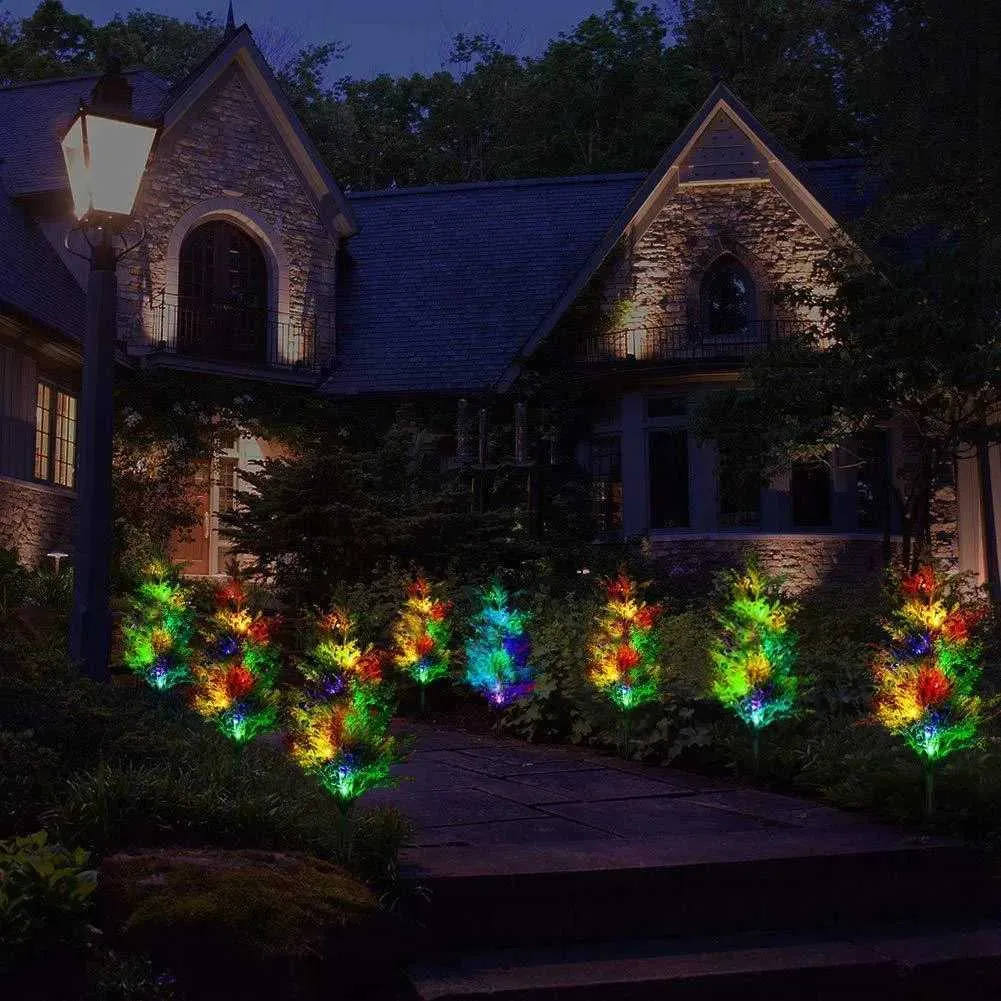 Solar LED Tree Lights Multicolor Changing Waterproof Outdoor Halloween ...