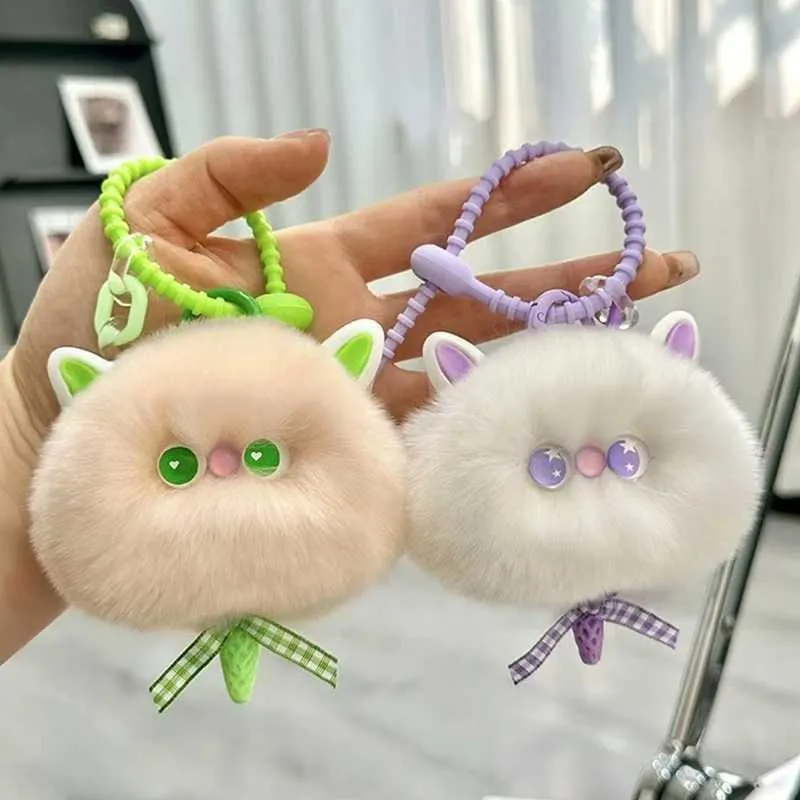 Mini Fluffy Cat Plush Keychain for Girls and Women 30-35 cm Cartoon Bag ...