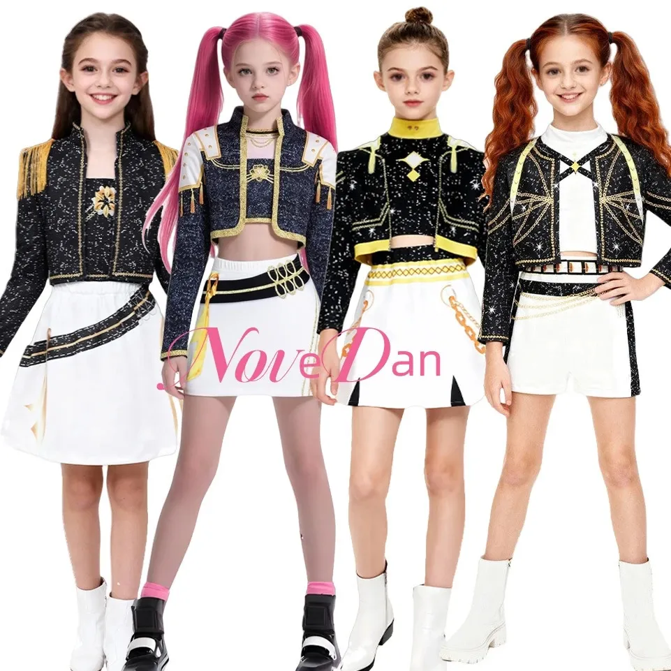 Huntrix Kids KPop Demon Hunters Cosplay Costumes For Girls Zoey Mira ...