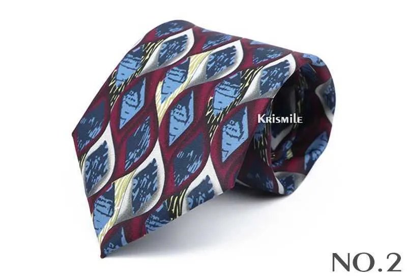 Men's 57in x 3.5in Bronze Floral Geometry Woven Necktie with Iron Clips ...