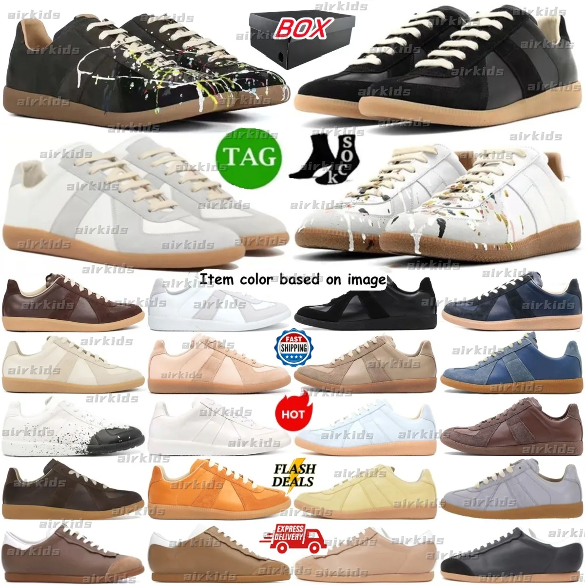 German Army Trainer GATs Sneaker MM6 Replicaes GAT Sneakers Black Gum ...