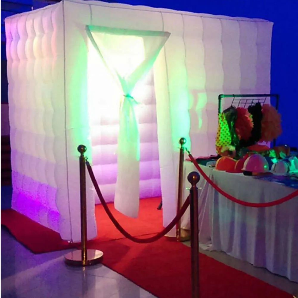 2 Doors Inflatable Photo Booth Cube Portable Commercial Grade PVC Tent ...