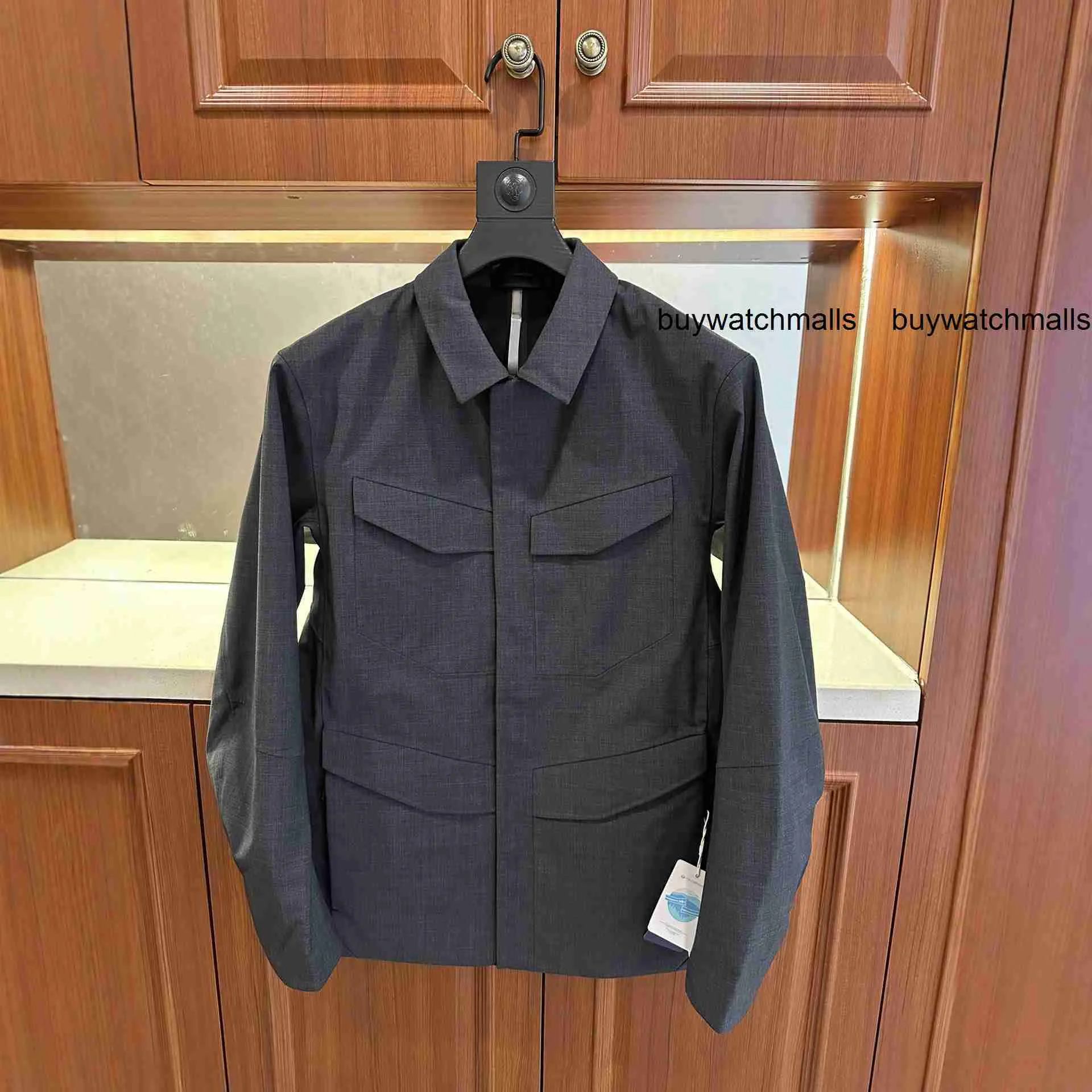 Men's Wool Coat Jacket Acrylic Single-Breasted Lapel Collar Lightweight ...