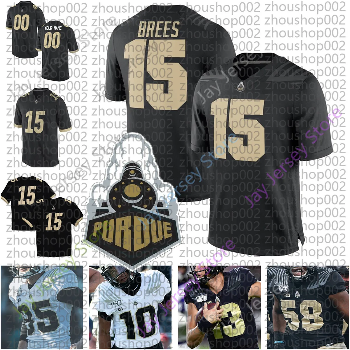 Custom Purdue football jersey men's polyester sport style with anti ...
