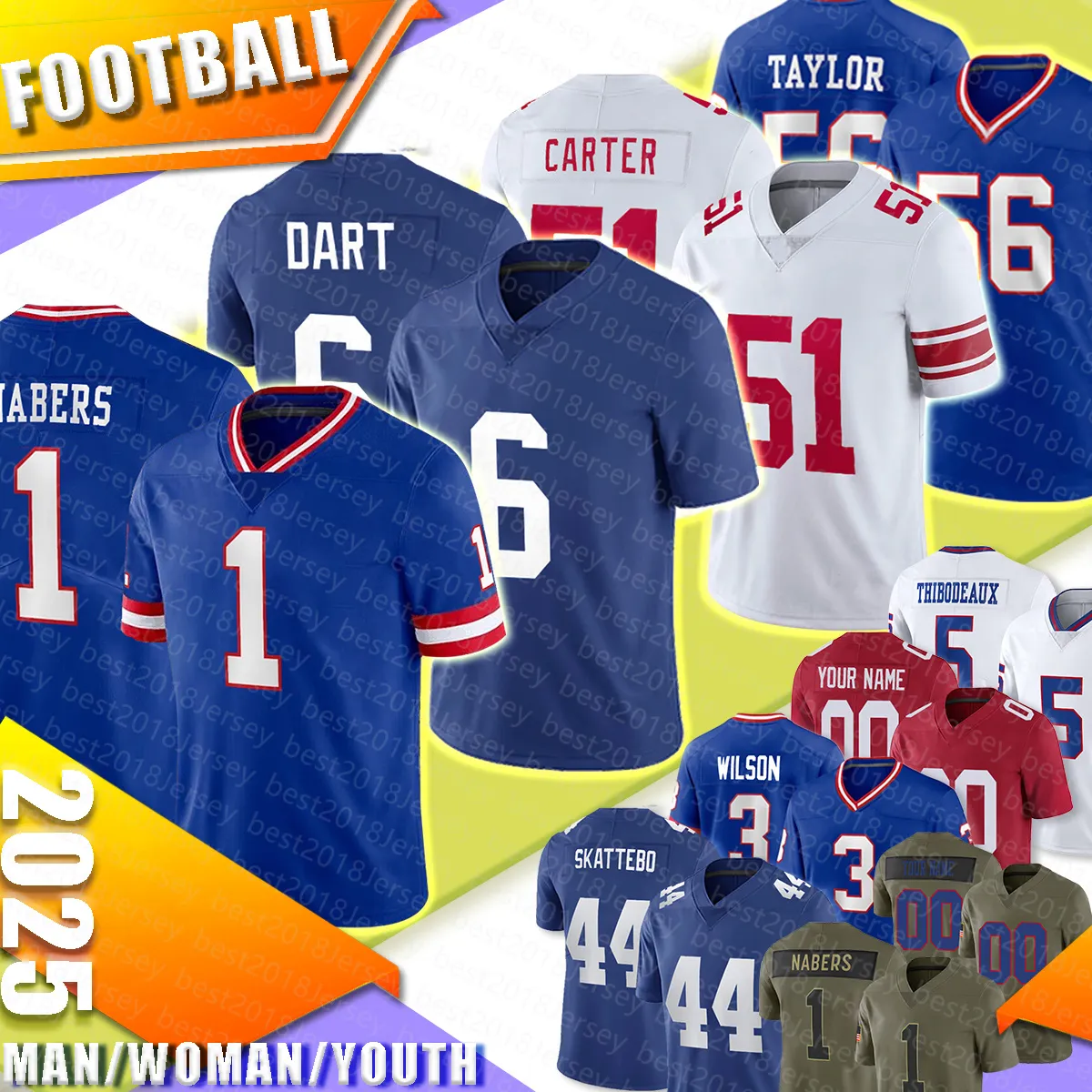 Abdul Carter Football Jerseys Men Personalized NFL Player Names Jaxson ...