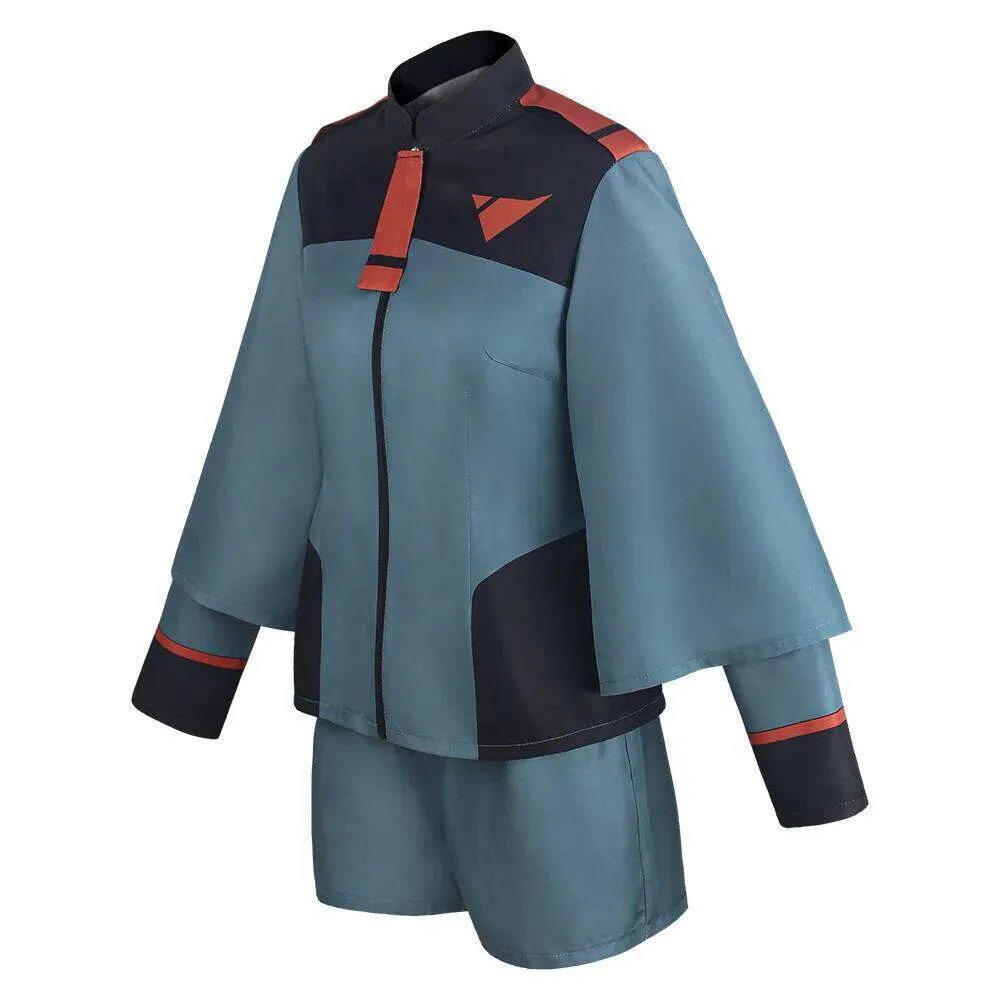 Anime Miorine Cosplay Costume Unisex White Blue Broadcloth Top with ...