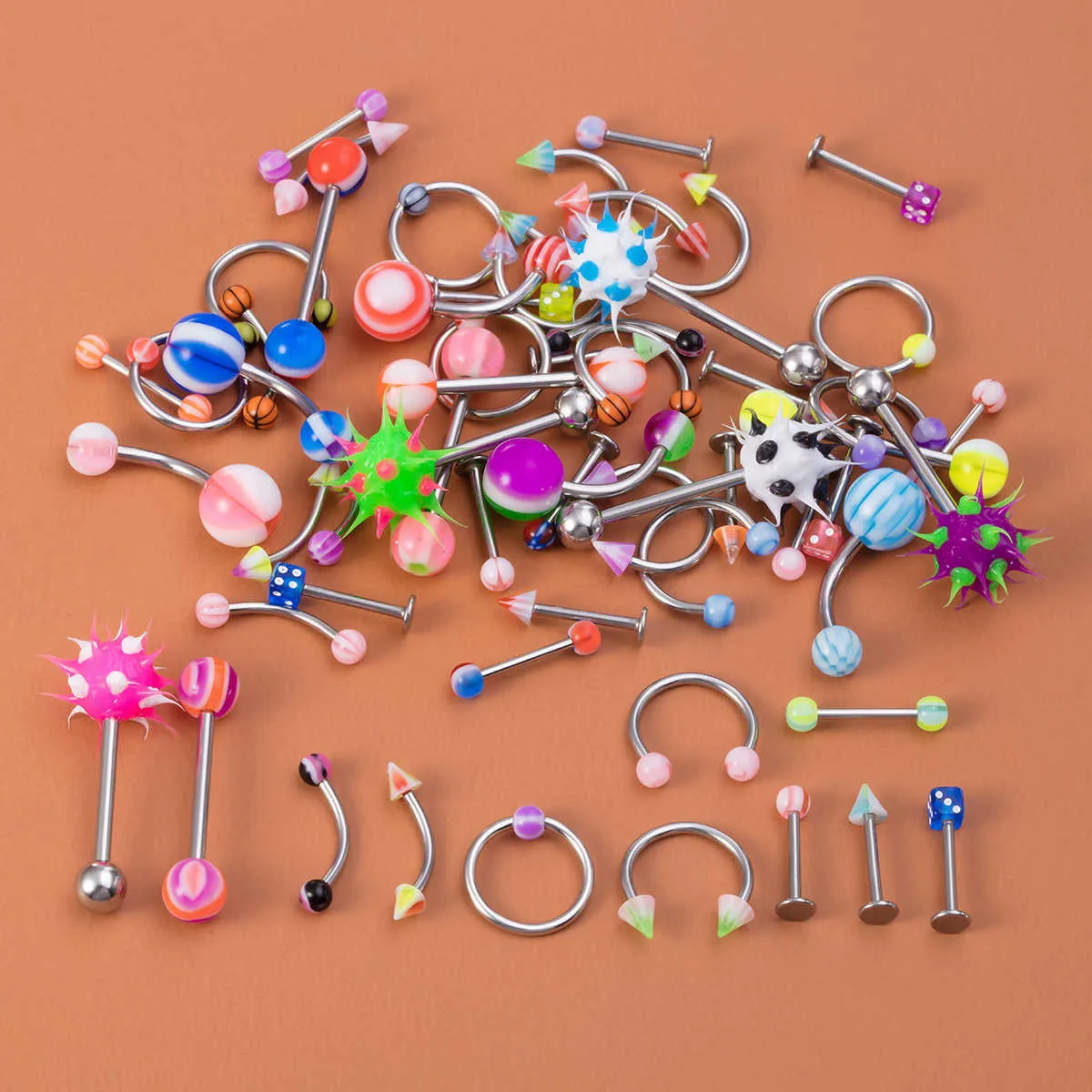 H251113 Multiple Piercing Set Navel, Nose, Tongue, Nipple Rings ...