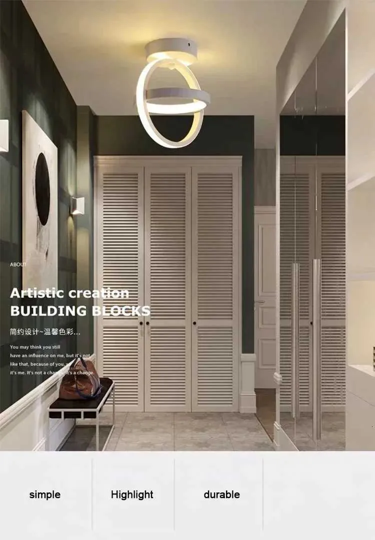 Modern LED Aisle Ceiling Light RGB Surface Mounted 3-Color Lighting for ...