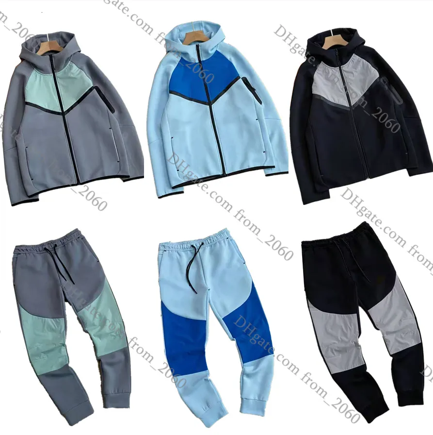 Tech Fleece Tracksuit Set Men Cotton Blend Zip-Up Hoodie and Jogger ...