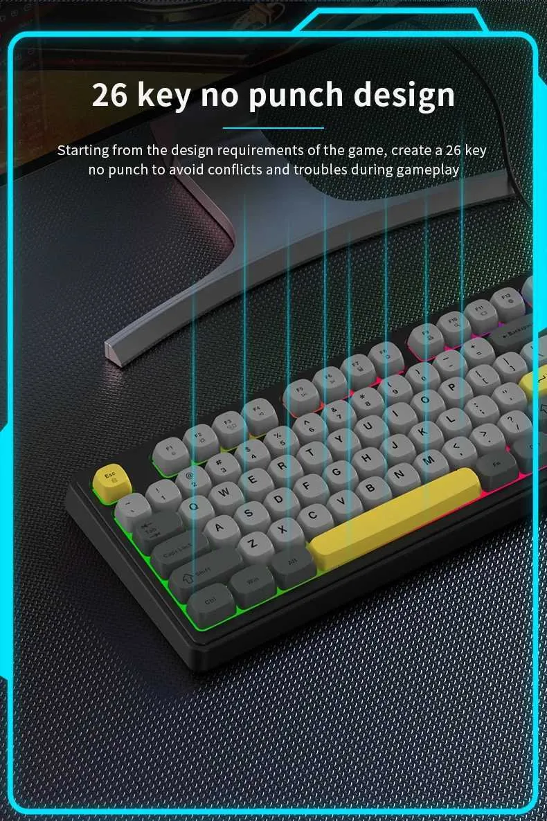 Razer AJAZZ AT120 mechanical keyboard mouse set with RF wireless ...