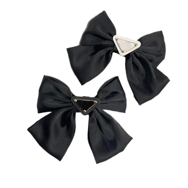 Fashion Designer Triangle Hair Bows Clips Black White Barrettes ...