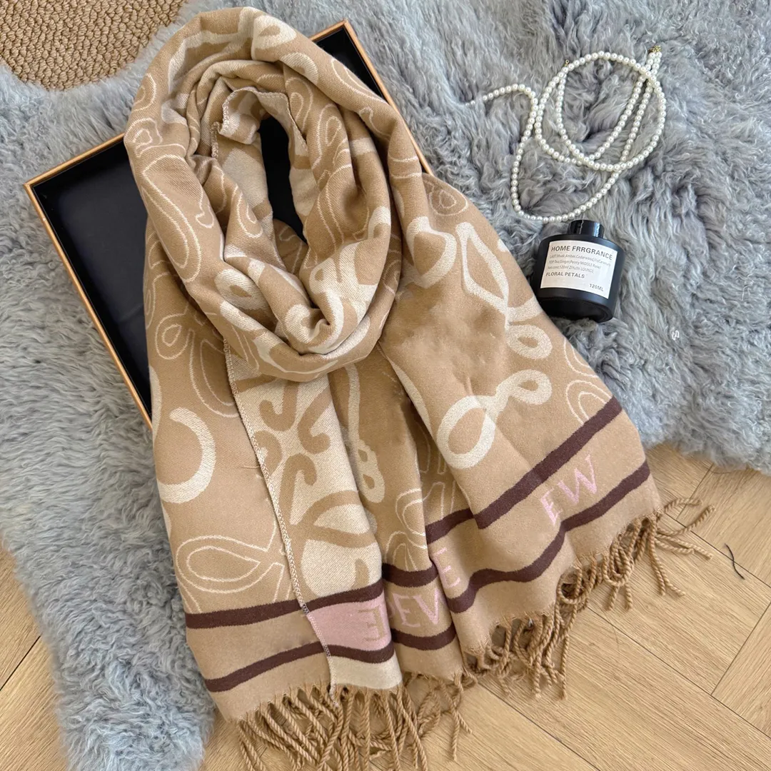 Designer scarf for women over 68.9 in polyester cashmere letter animal ...