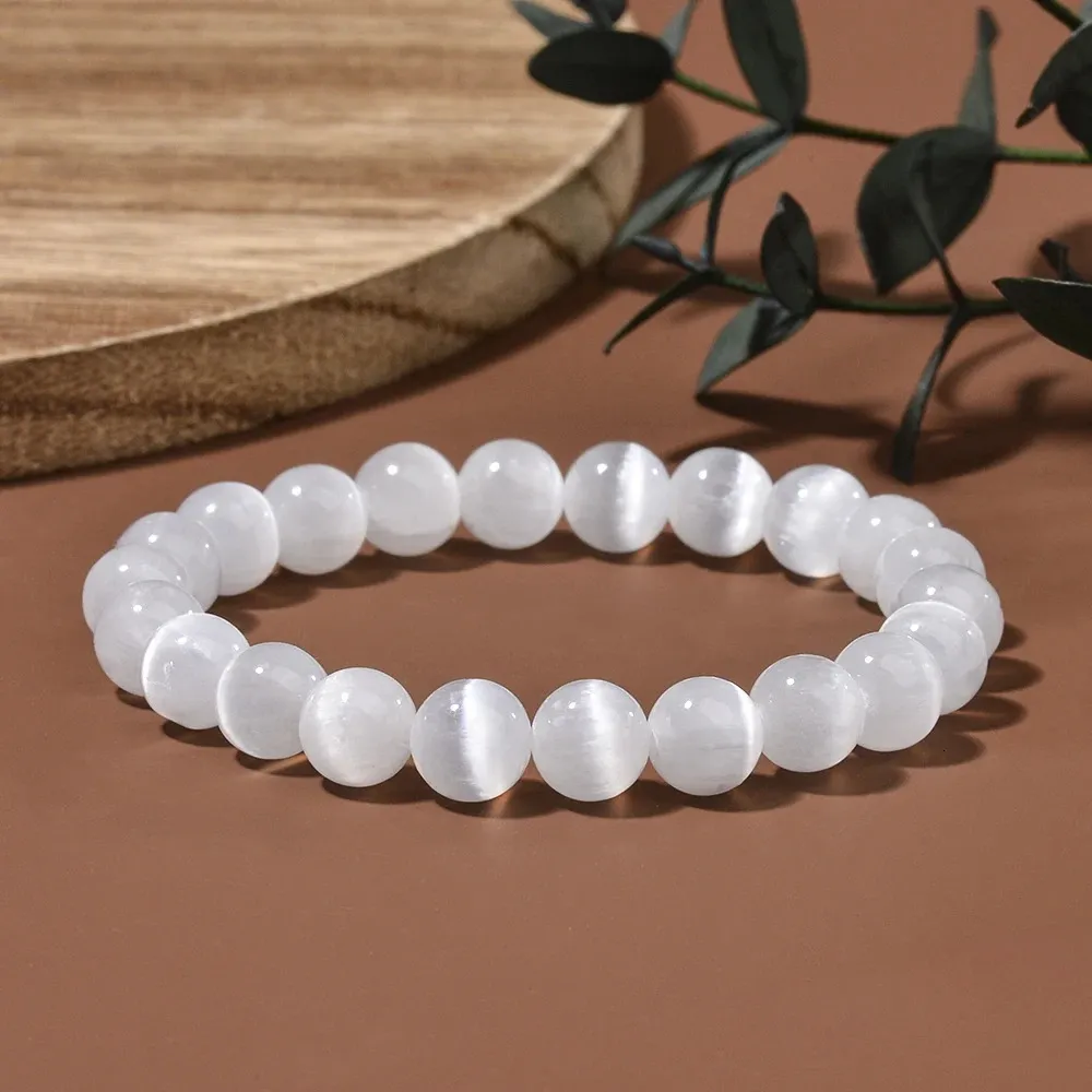 Natural Selenite Round Beads Bracelet 6mm & 8mm ... From Dongzhu10, $7. ...