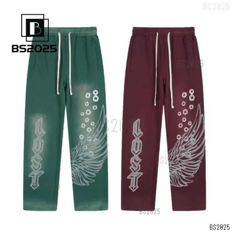 Men's Loose Fit Straight Leg Pants 100% Cotton Elastic Waist Midweight ...