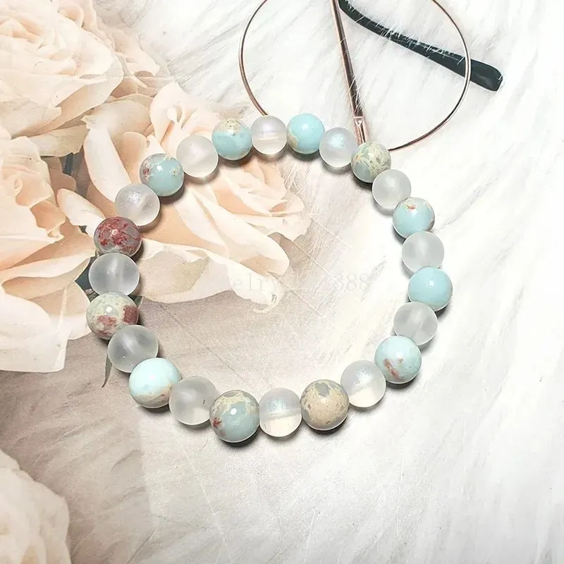 Men's Handmade Beaded Bracelet with Ceramic Clay Porcelain Natural ...