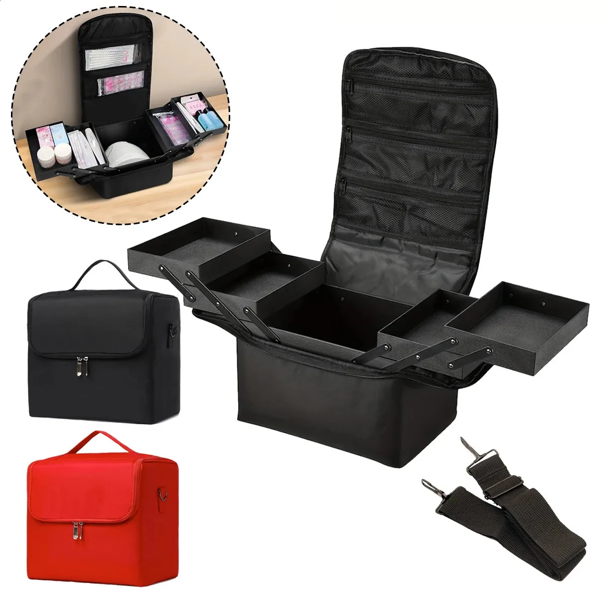Folding Manicurist Toolbox Portable Makeup Bag... From Coisinistore ...