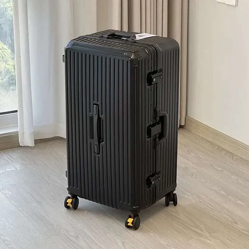 Unisex Wide Handle Travel Suitcase Men Carry On Lage Women PC Aluminum ...