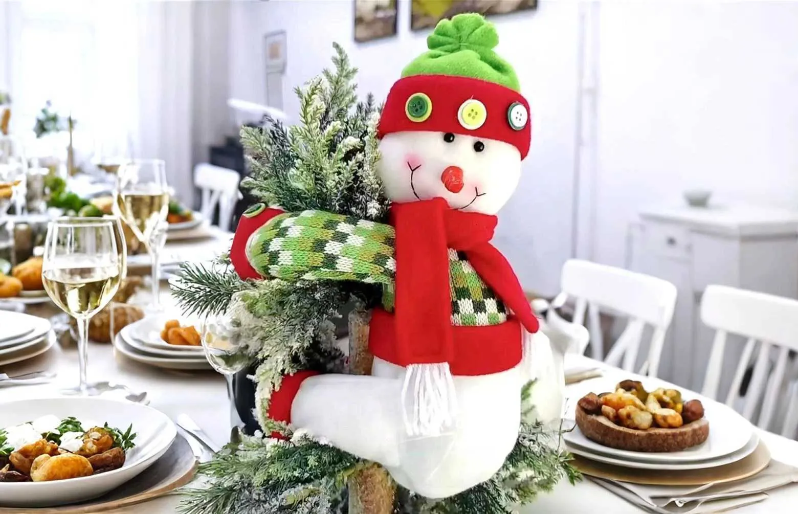 Snowman Christmas Tree Topper Knitted Ornament for Holiday Decorations ...